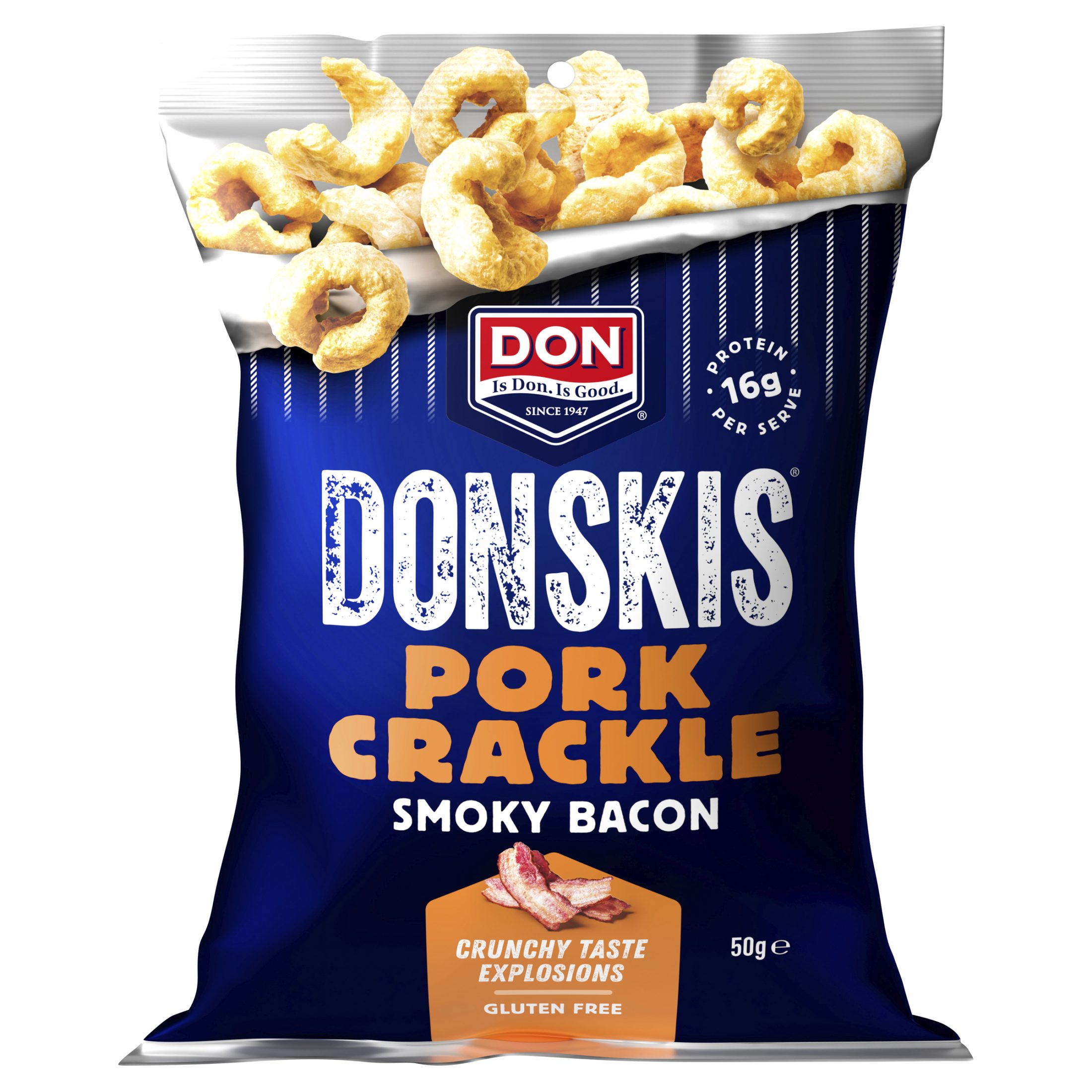DON DONSKIS Pork Crackle Smoky Bacon 50g Don DON DONSKIS Pork Crackle Smoky Bacon 50g Don